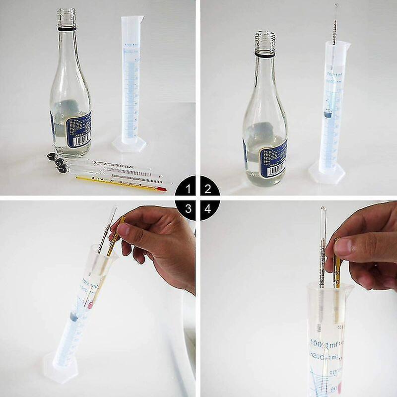 Professional Alcoholmeter - Set Of 3 Hydrometers With A Division From 0 ...