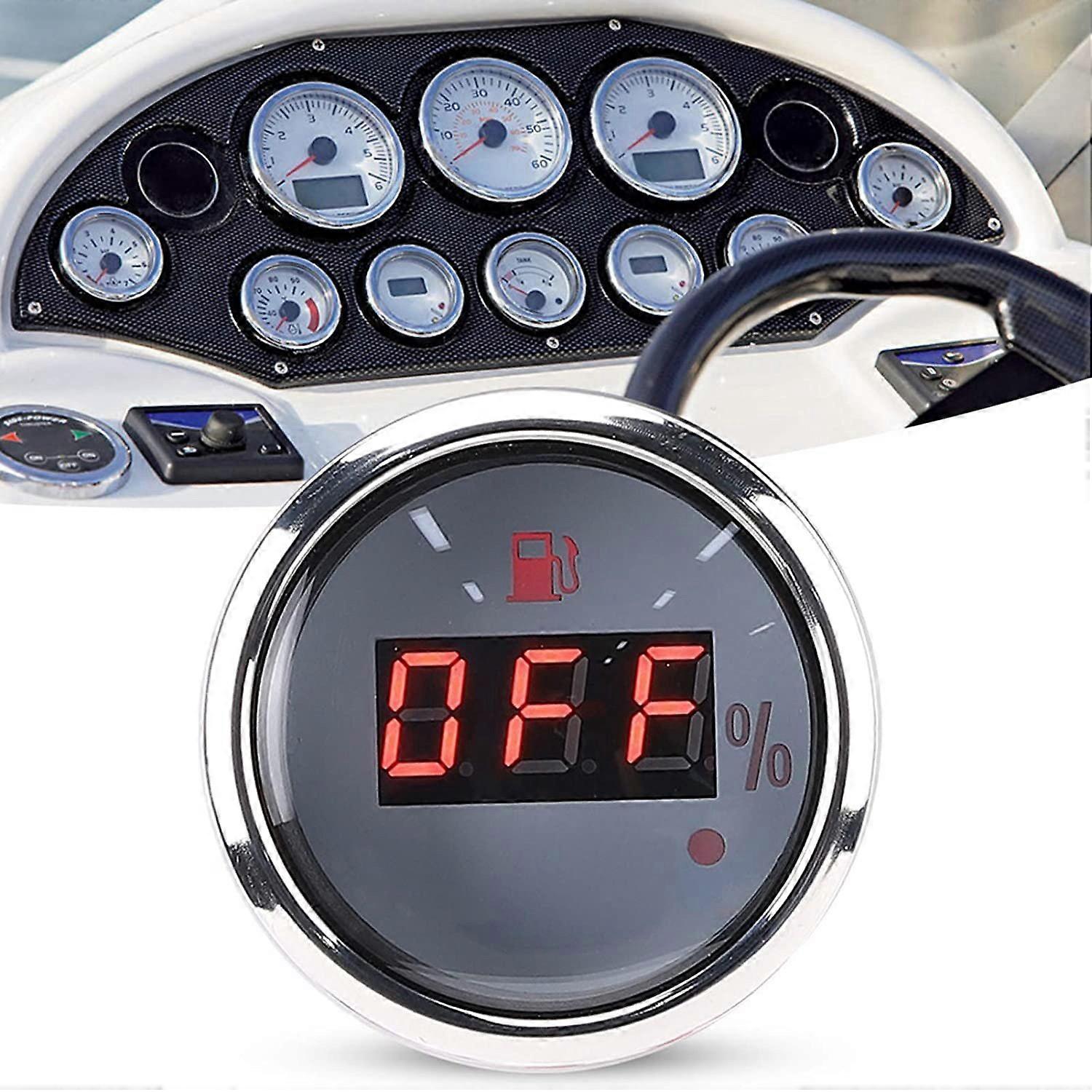 52mm Digital Fuel Level Gauge 0-190Ohm 240-33Ohm Universal Oil Tank ...