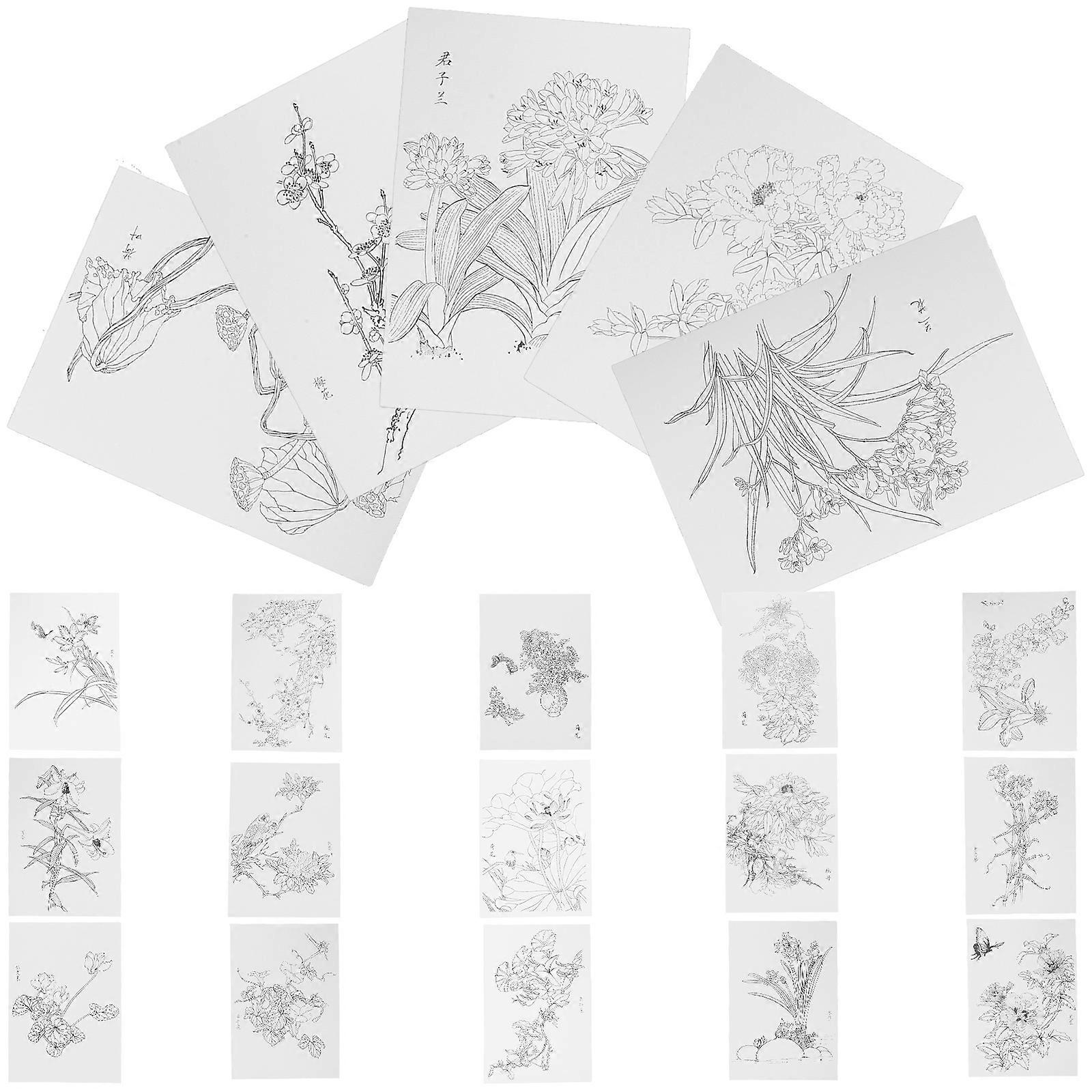 20 Sheets Drawing Paper Watercolor Drawing Paper Coloring Papers ...