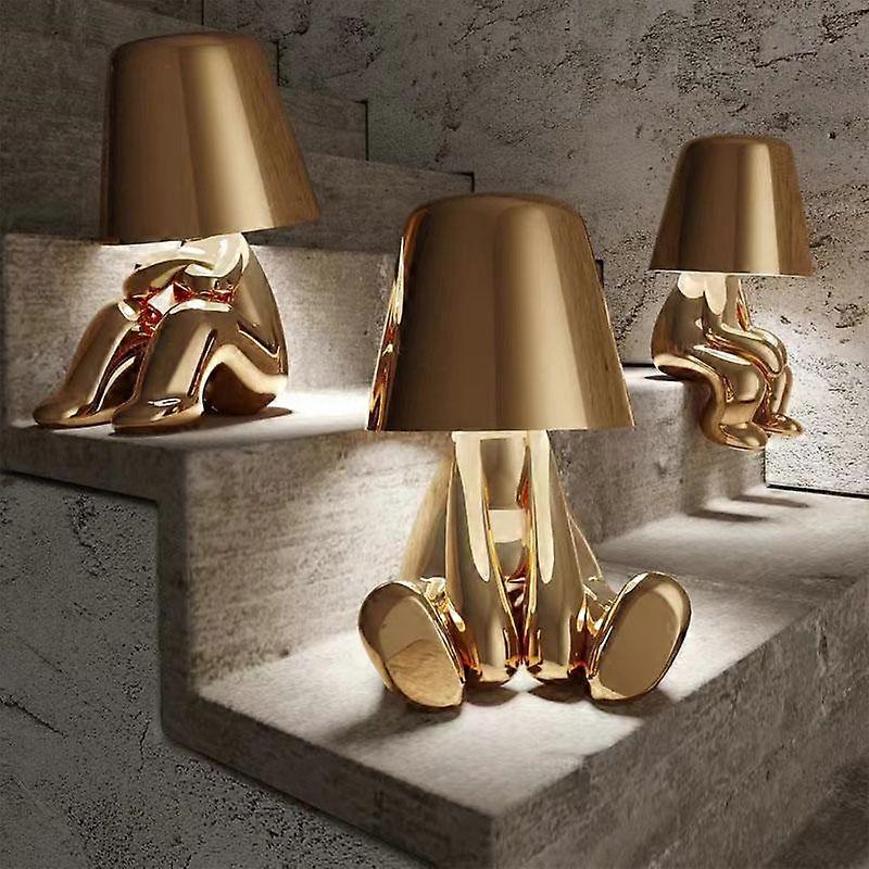 Italy Little Golden Man Table Lamp Resin Led Night Light Coffee Bar ...