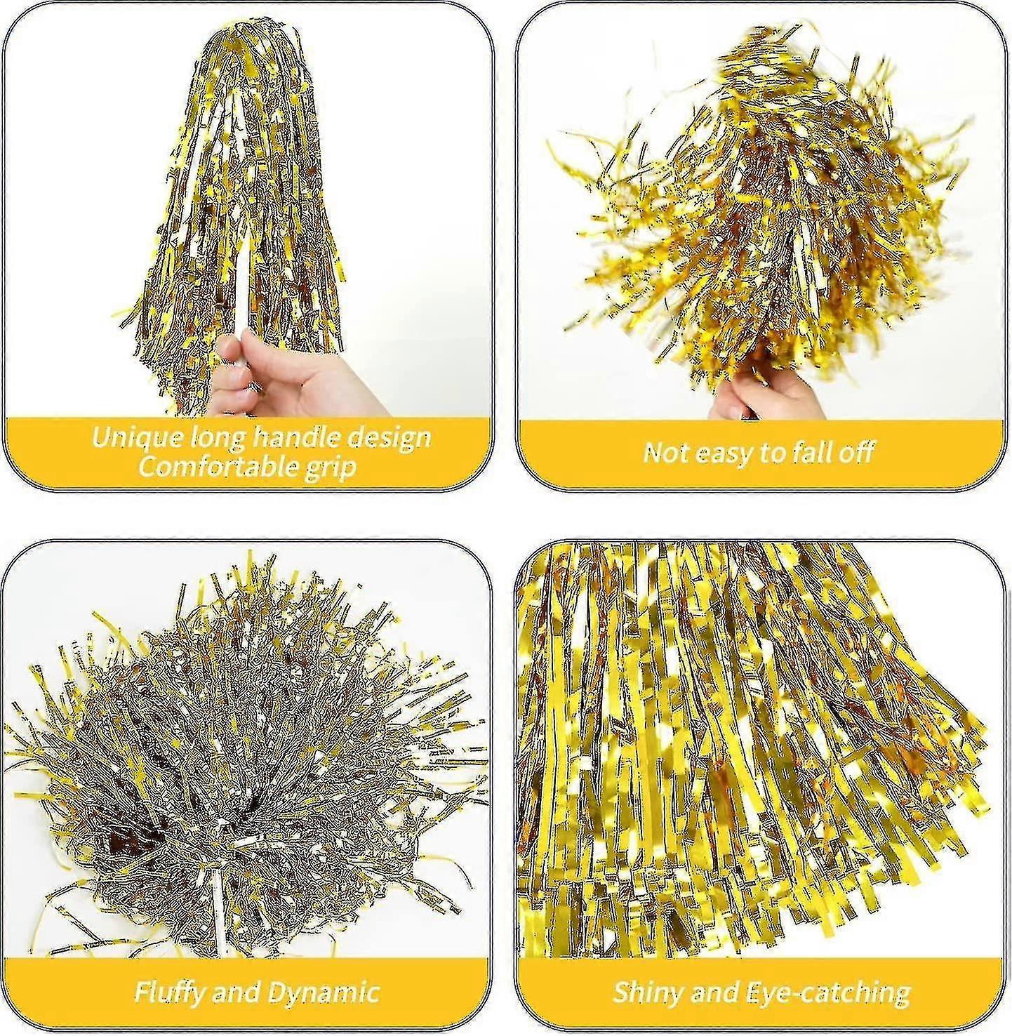 24 Pack Cheerleading Pom Pom 12 Inch Cheerleader Pom Poms With Baton ...