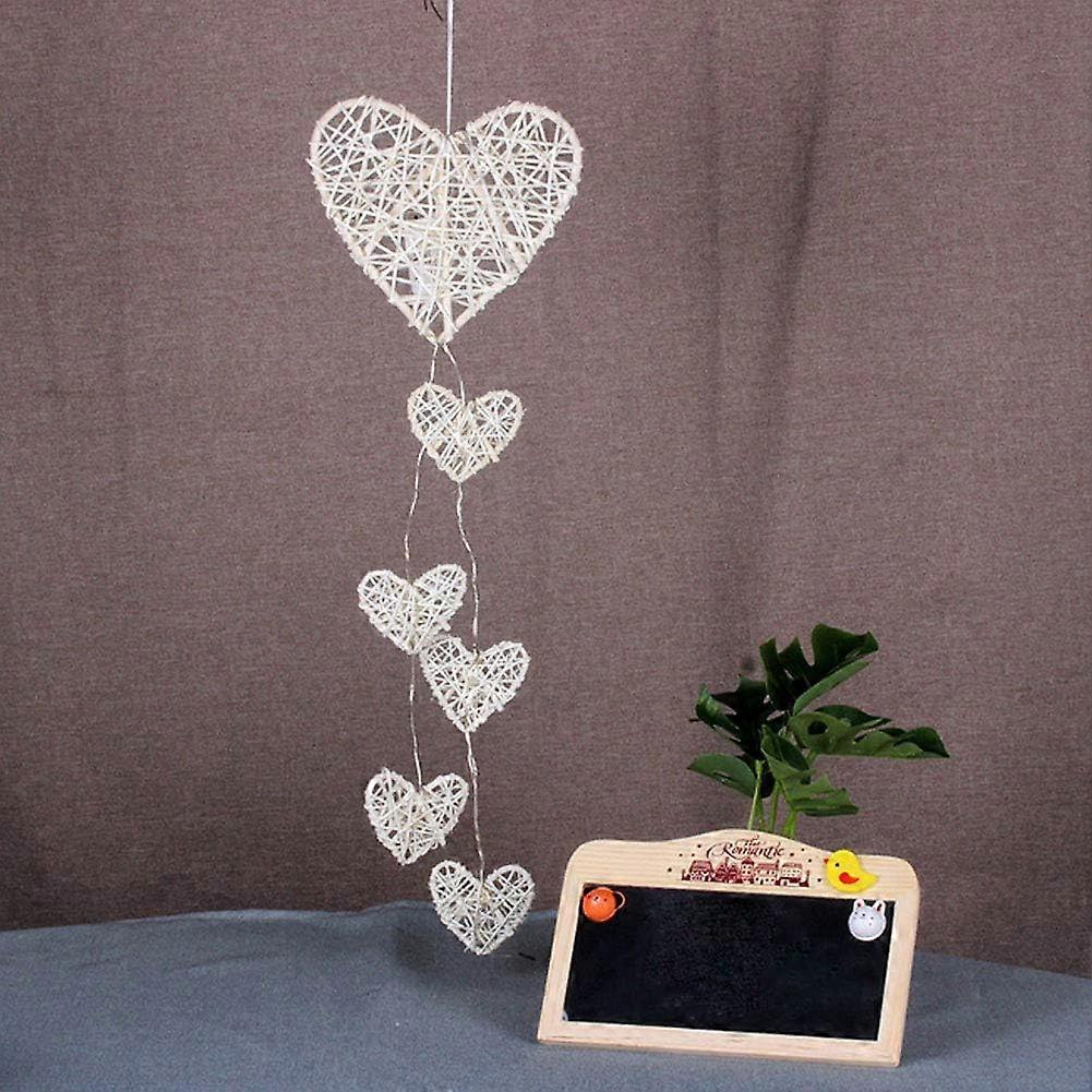 Wall Hanging Wicker Hearts Led String Lights Battery Operated Rattan ...
