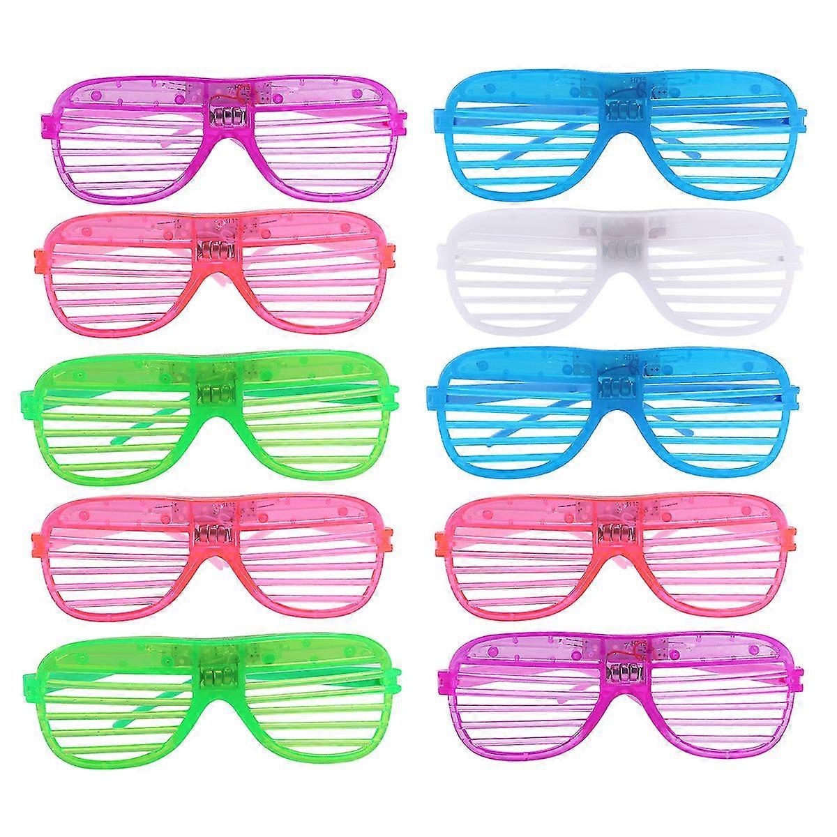 12 Pairs Bulk Gifts Adults Party Glasses Light Up Glow Glasses Glow The ...