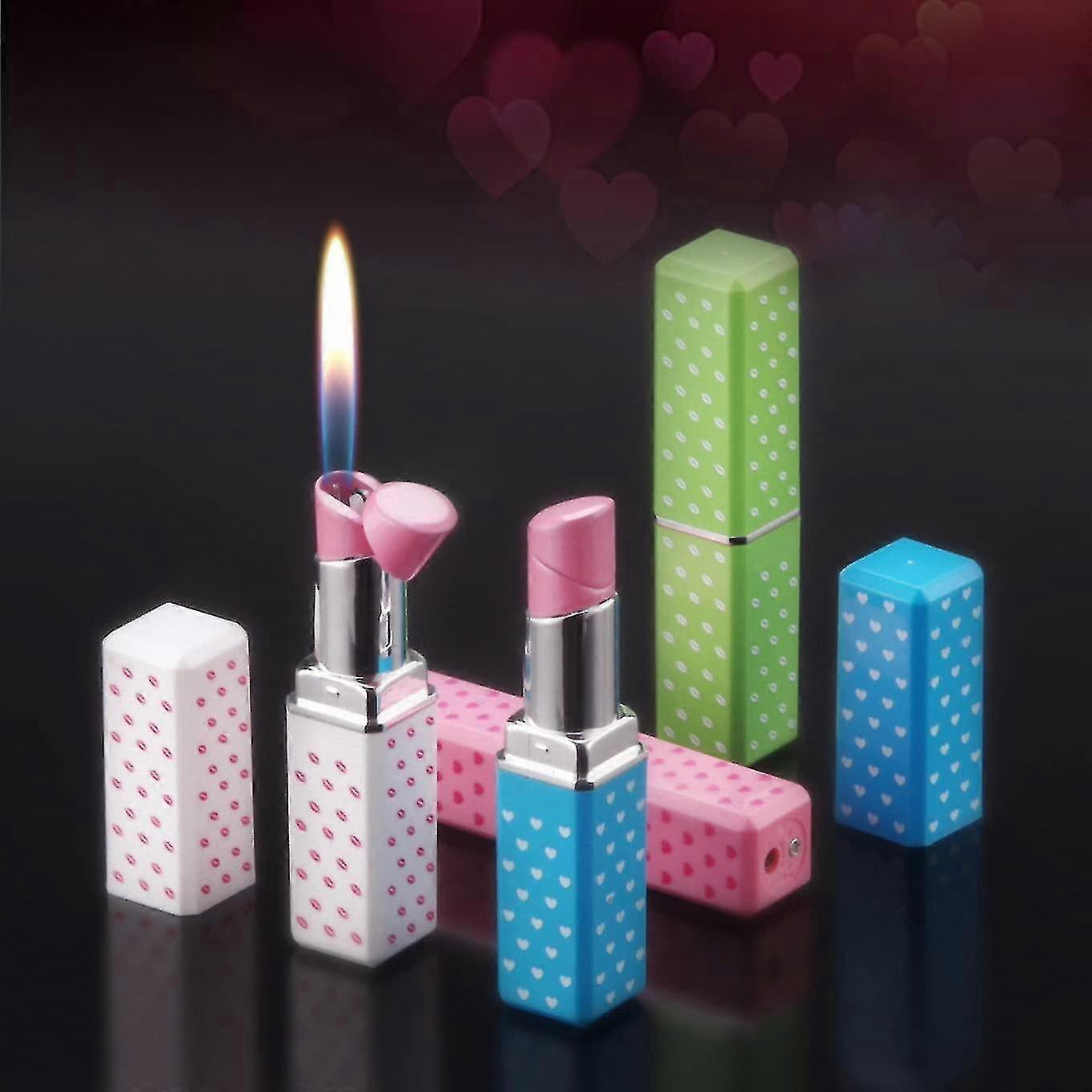 Creative Lipstick Lighter, Soft Flame Butane Lighter, Adjustable Open ...