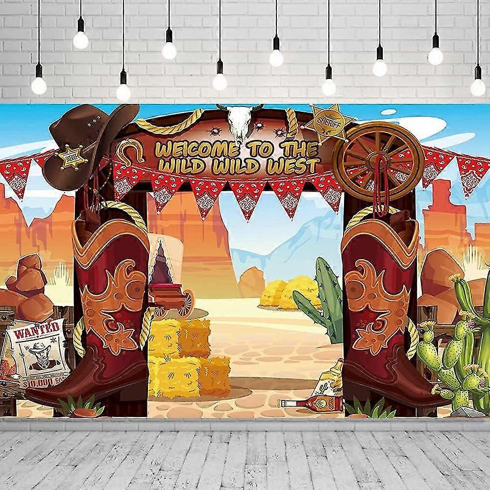 Western Cowboy Backdrop Wild West Cowboy Theme Party Banner Desert ...