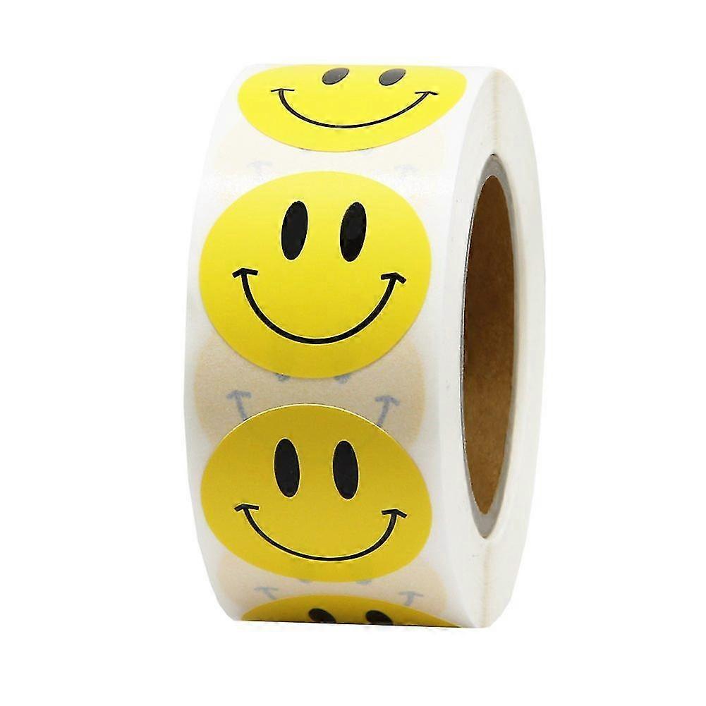 2 Rolls of Smiley Face Stickers Happy Face Stickers Circular Dots Paper ...