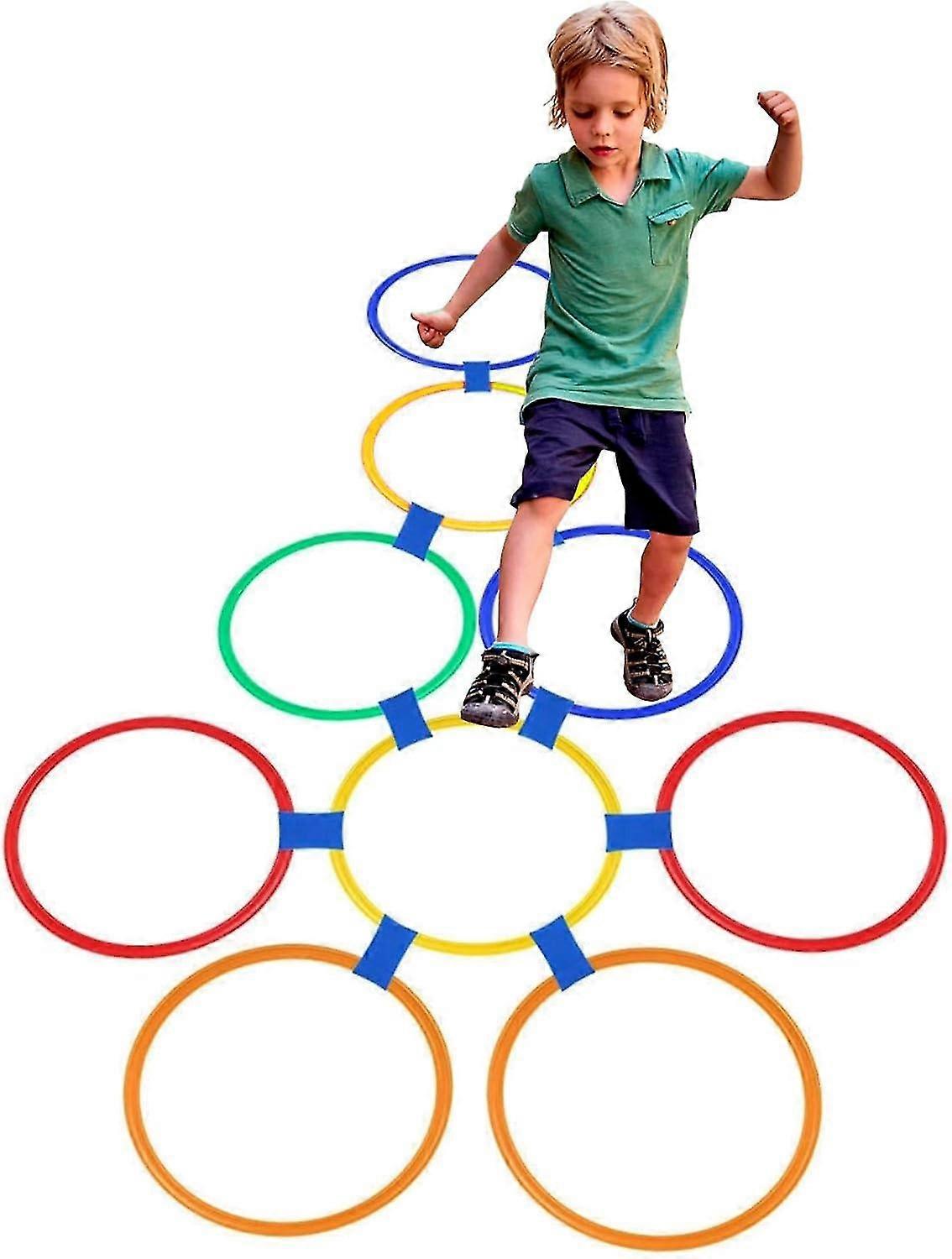 Hopscotch Ring Game with 10 Rings and 15 Connectors for Indoor Outdoor ...