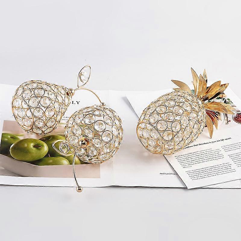 Creative Crystal Apple Ornaments Bling Rhinestone Pineapple Shape ...