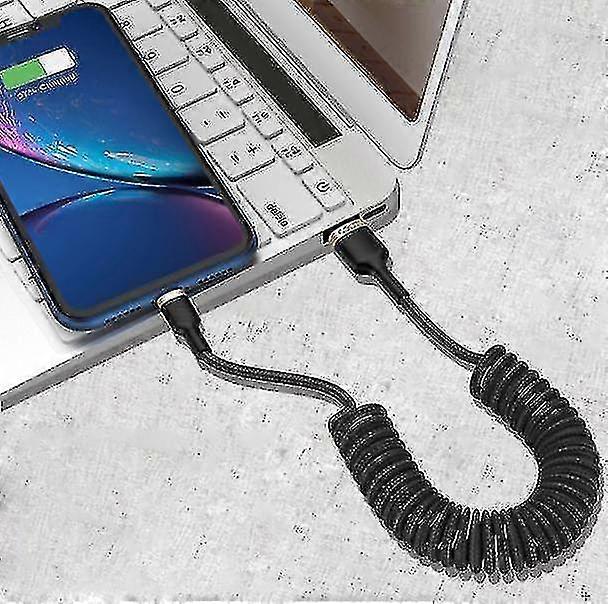 Car Data Cable, Spring Retractable Charging Cable Suitable For Iphone ...