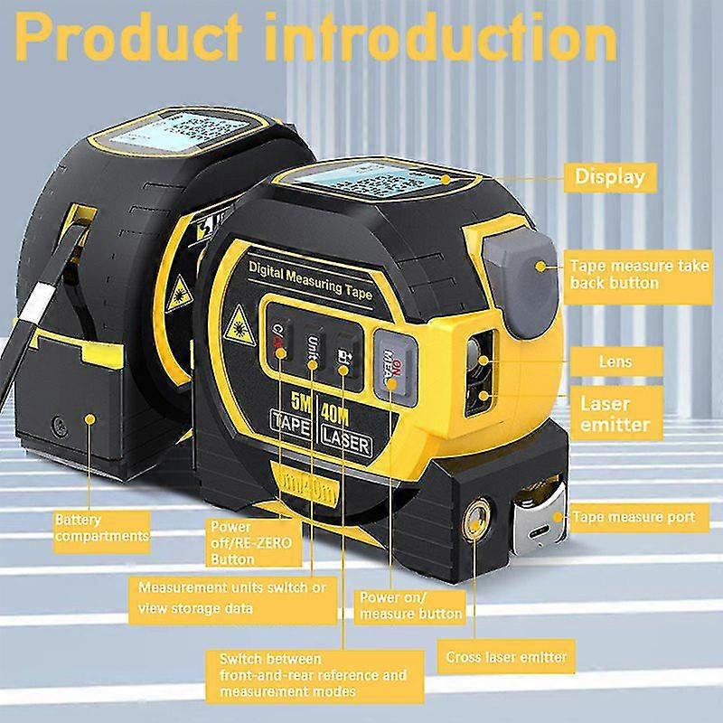 3in1 Intelligent Laser Tape Measure Laser Rangefinder High-precision ...