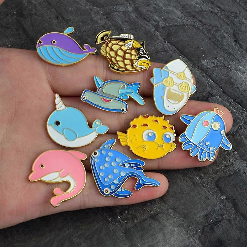 Cute Cartoon Dolphin Shark Badge Collar Coat Decor | Fruugo CZ