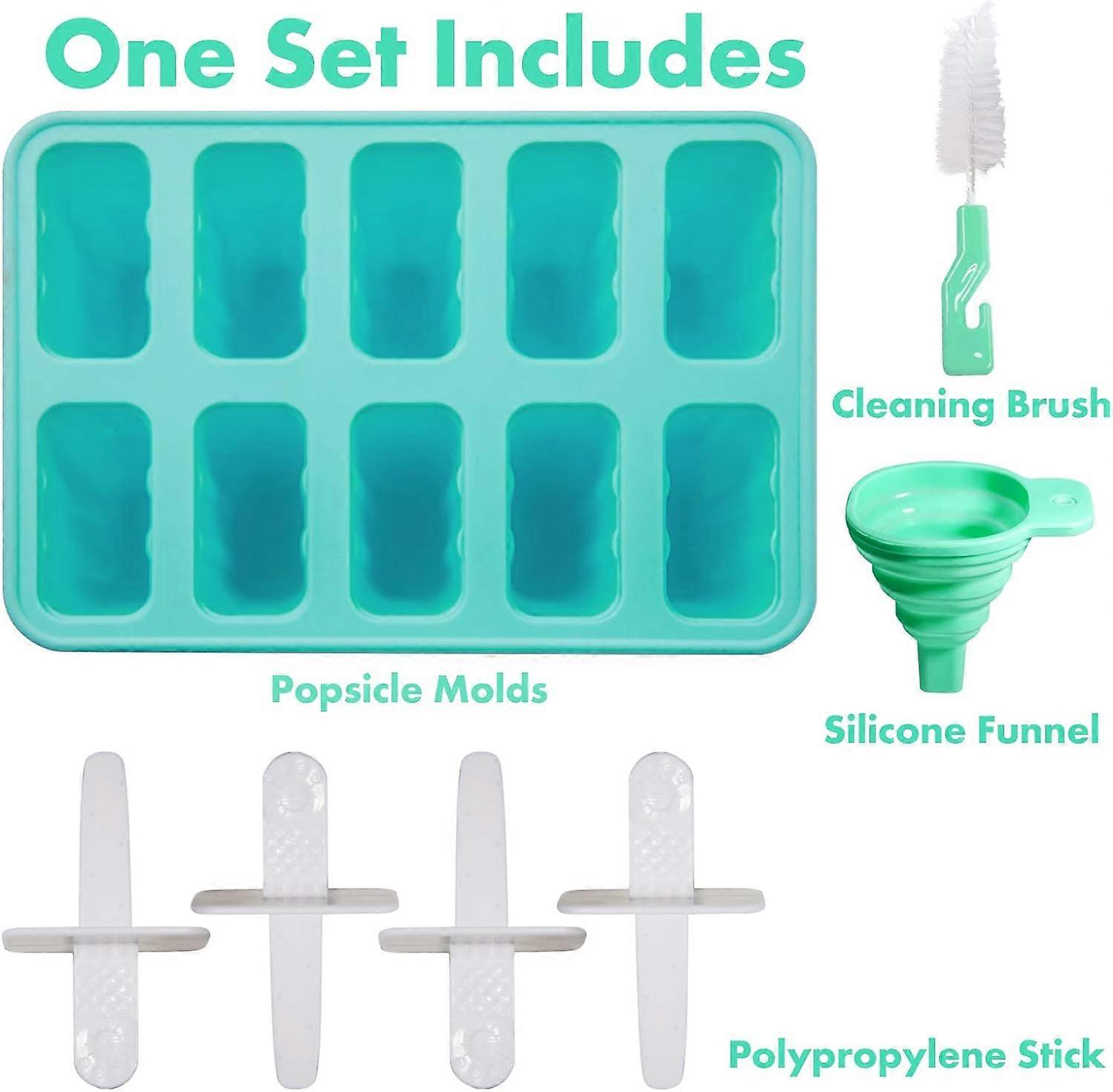 10-Cavity Ice Cream Mold, With Ice Cream Stick, Brushes and Folding ...
