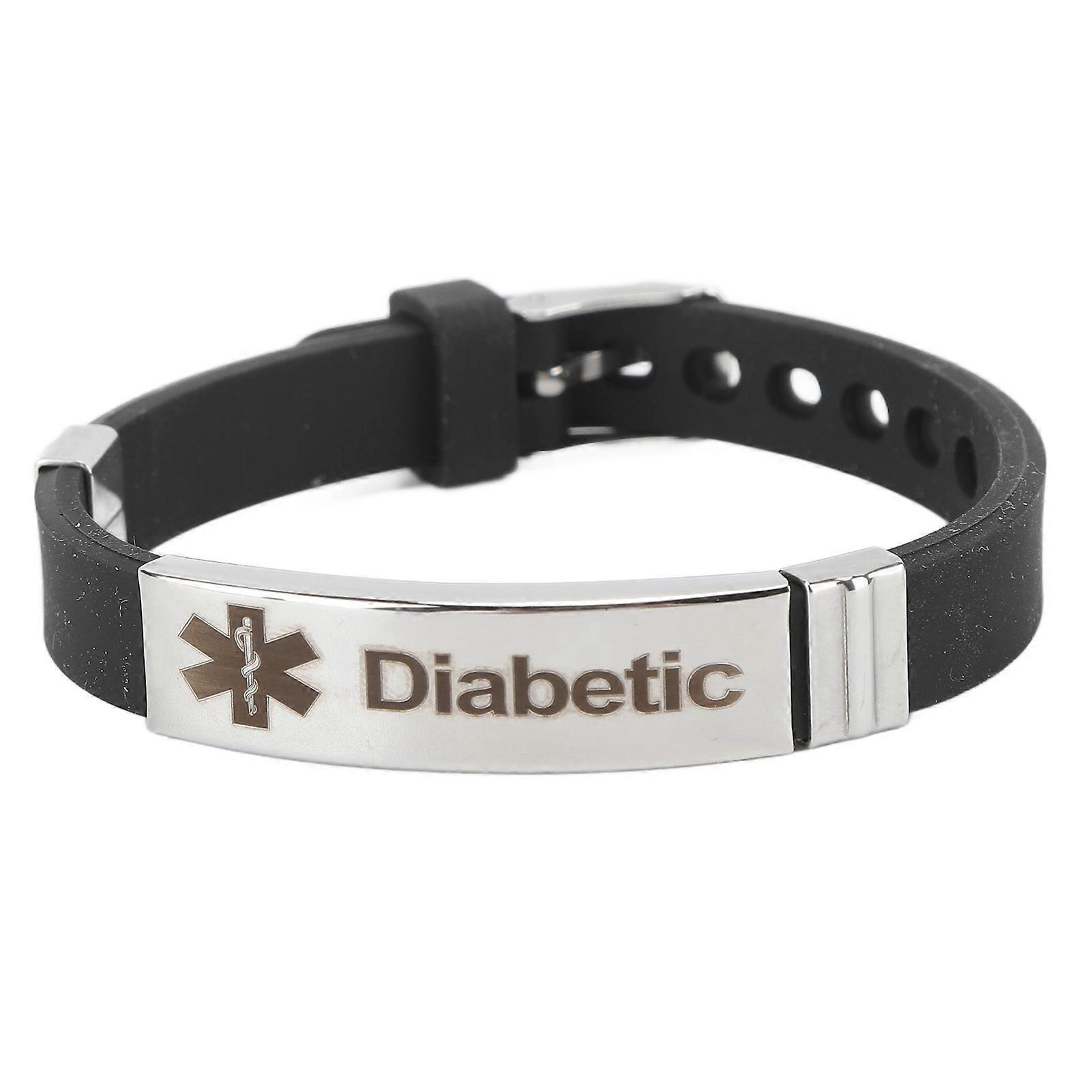 Diabetes Medical Alert Bracelet Emergency ID Adjustable Jewelry | Fruugo UK