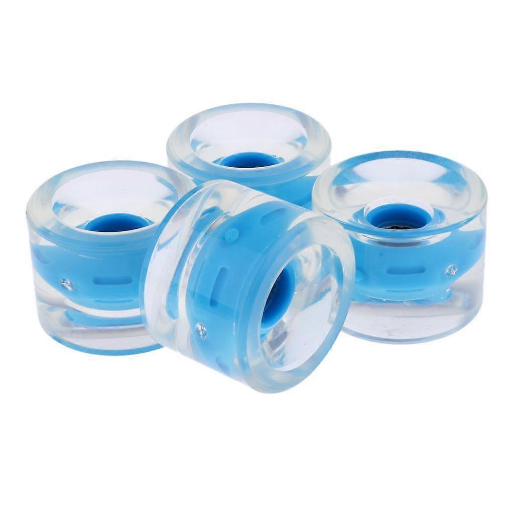 4pcs 70mm Light Up Skateboard Longboard Wheels Glow at Night 78A White ...