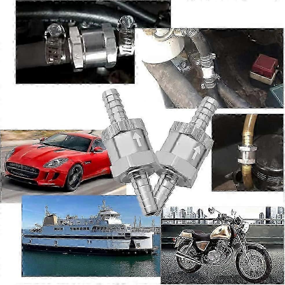 2Pcs 8mm Check Valve, One Way Aluminum Fuel Check Valve, Aluminum Fuel ...