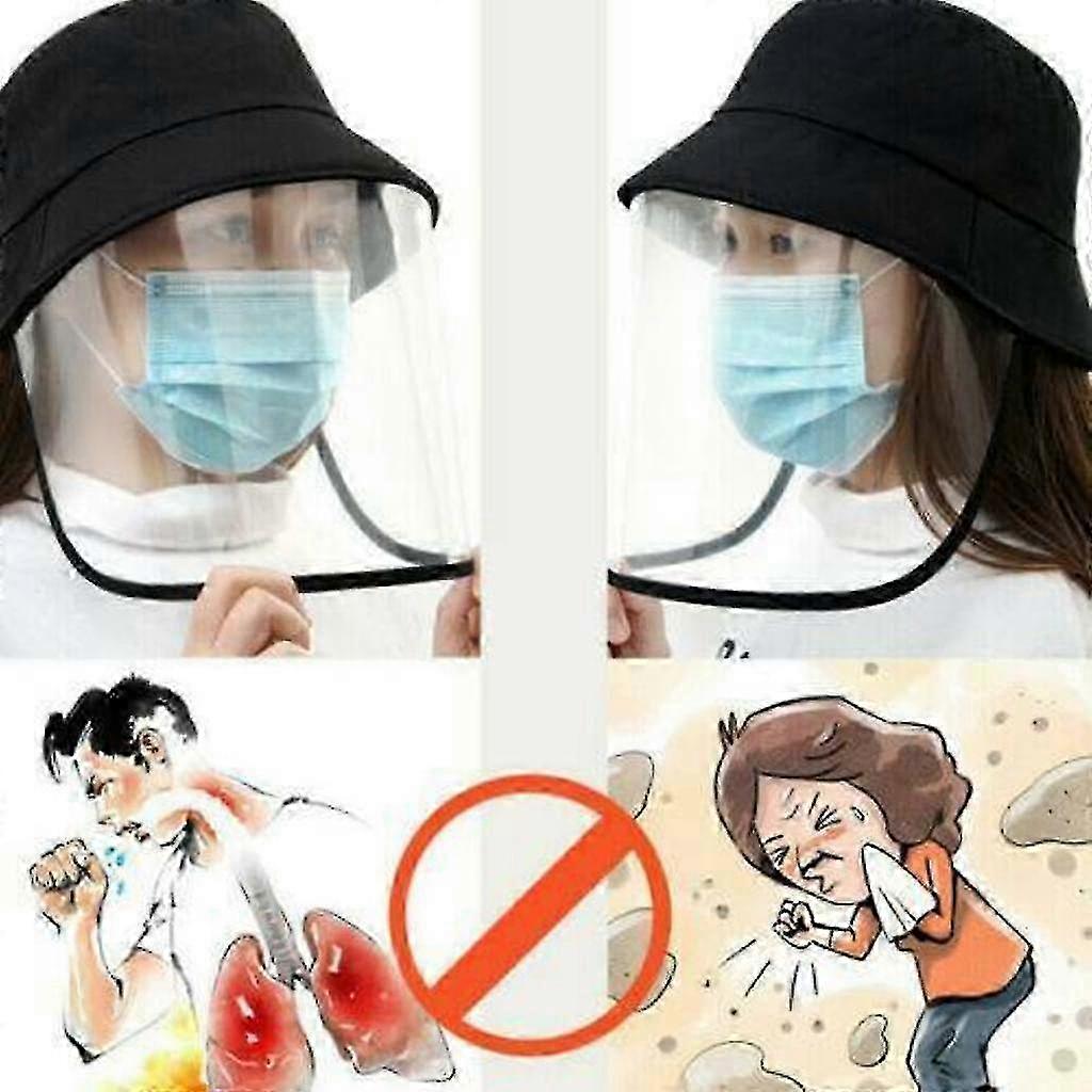 Transparent Anti-splash Face Shield with Bucket Hat | Fruugo UK