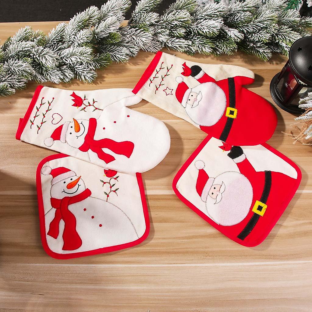 Christmas Oven Mitts and Pot Holders Sets for Kitchen for Cooking ...