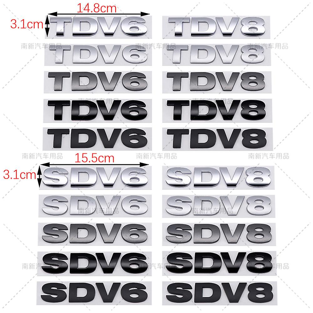 Car 3d Abs Sdv6 Sdv8 Tdv6 Tdv8 Trunk Fender Letters Logo Badge Emblem ...
