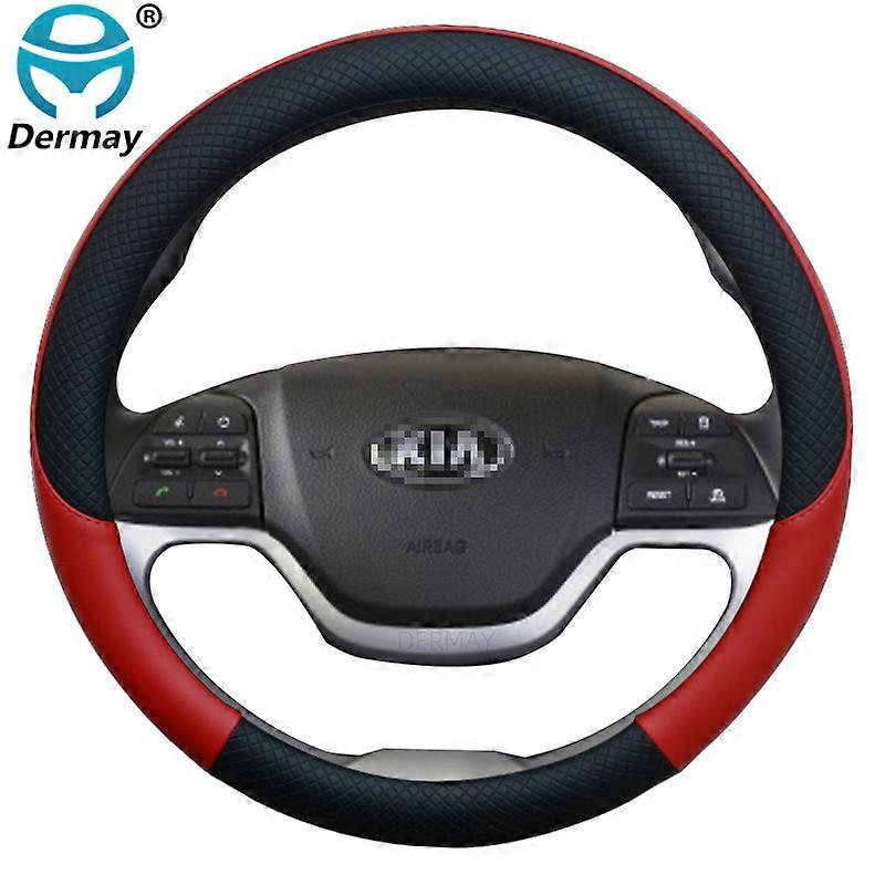 for Kia Picanto Morning Car Steering Wheel Cover Leather Funda Volante ...