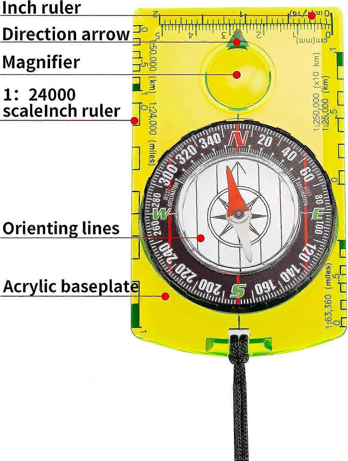 6pcs Navigation Backpack Compass Orientation Hiking Compass Adjustable ...