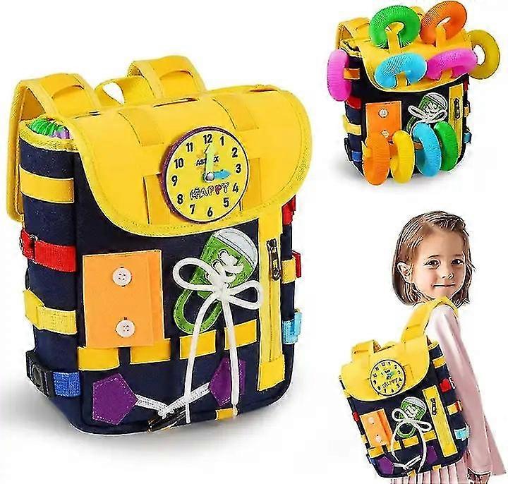 Toddler Busy Board Early Education Toys Felt Backpack For Kids | Fruugo UK