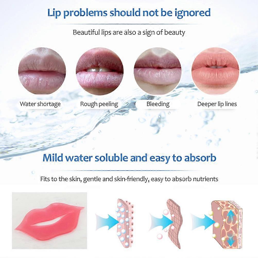 30 Pcs Gel Collagen Lip Patches Crystal Moisturizing Lip Enhancer ...