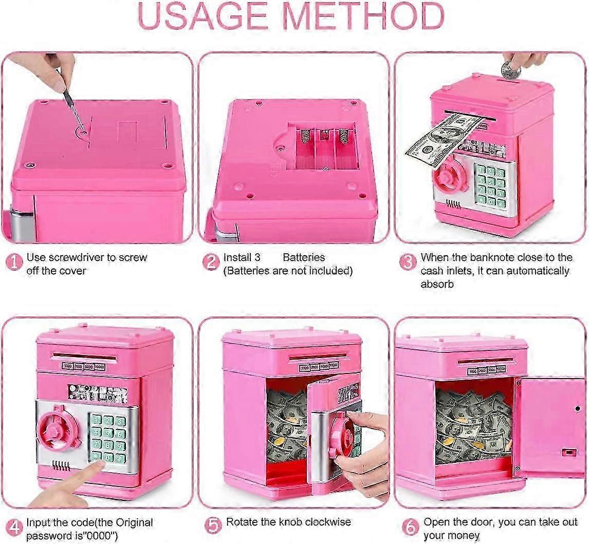 Money Box for Kids Age 3-12, Electronic Money Bank Safe Piggy Bank for ...