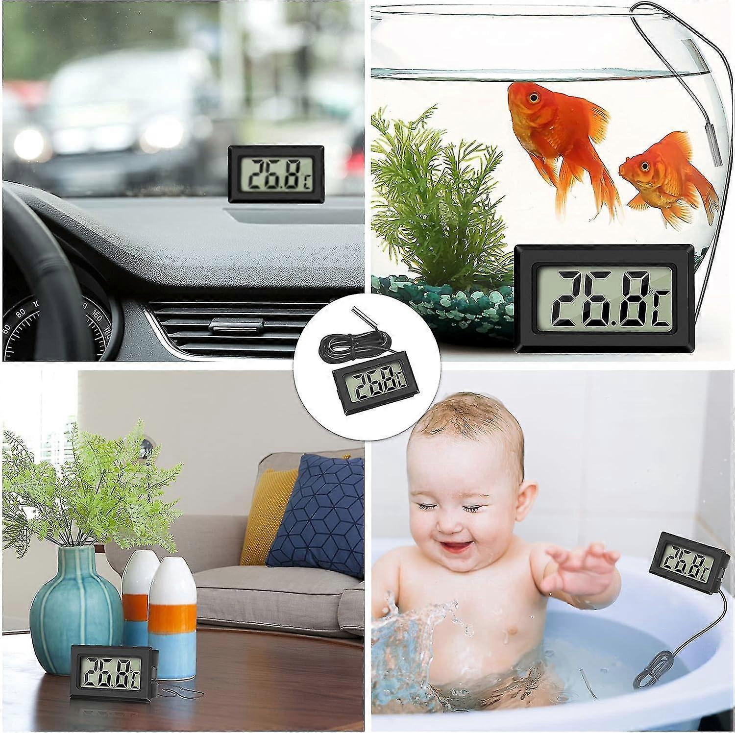 4 Pcs Refrigerator Thermometer, Digital Lcd Thermometer With Waterproof ...