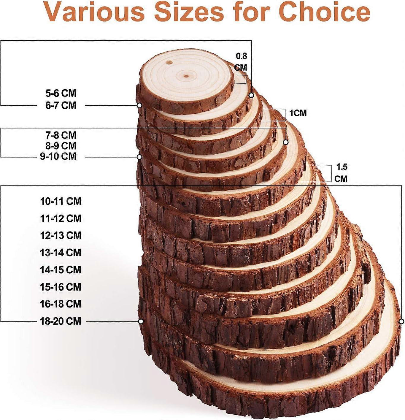 Wooden Discs 20 Pieces Wooden Log Discs 9-10 cm Unfinished Wooden ...