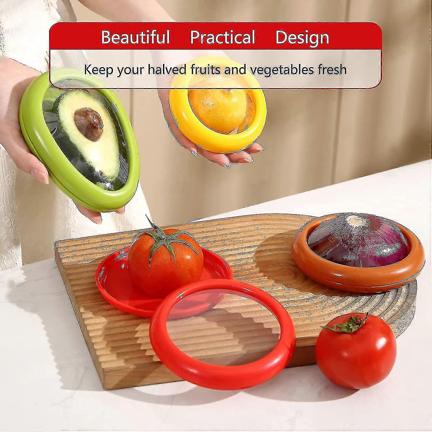 4pcs Avocado Saver Onion Storage Containers,reusable Fruit And ...