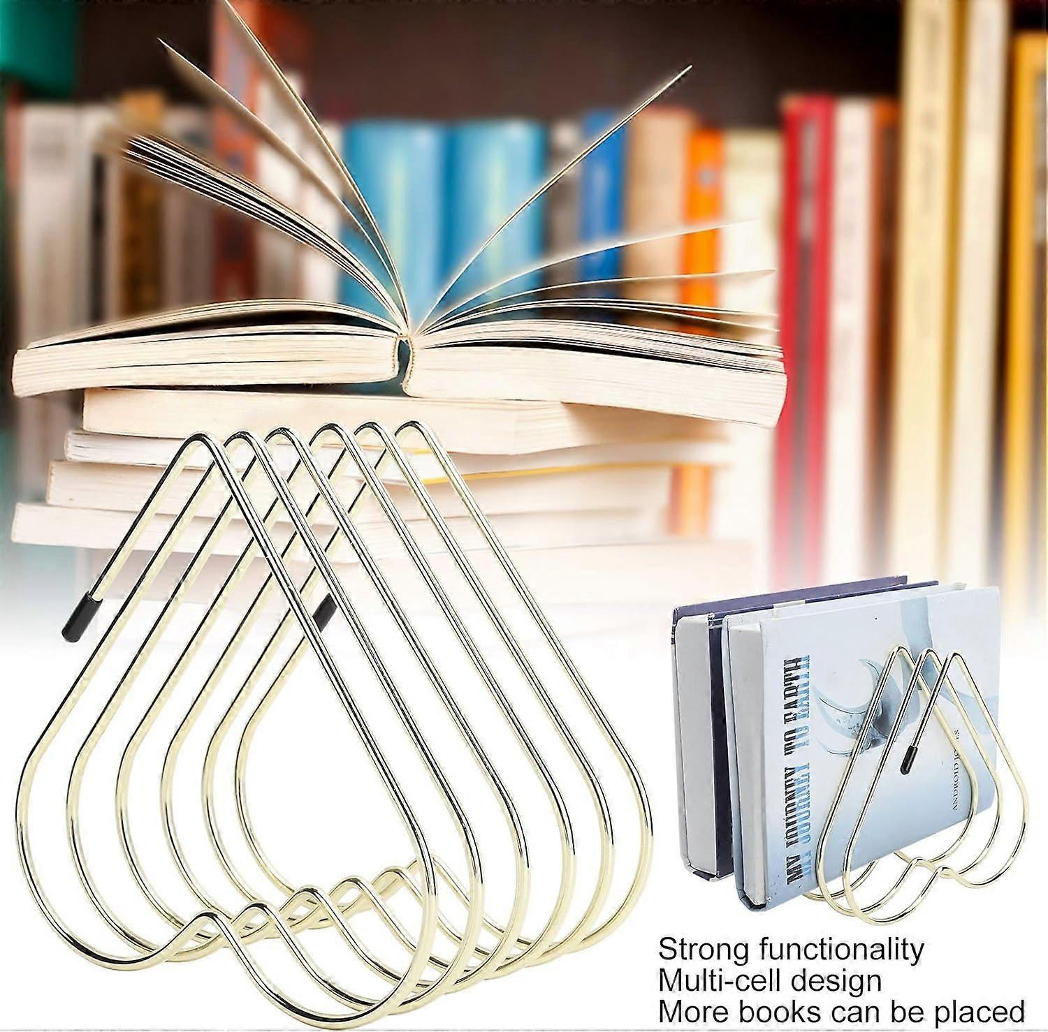 Files Folder Stand,5 Slot Heart Shaped Desktop Book Storage Rack Book ...