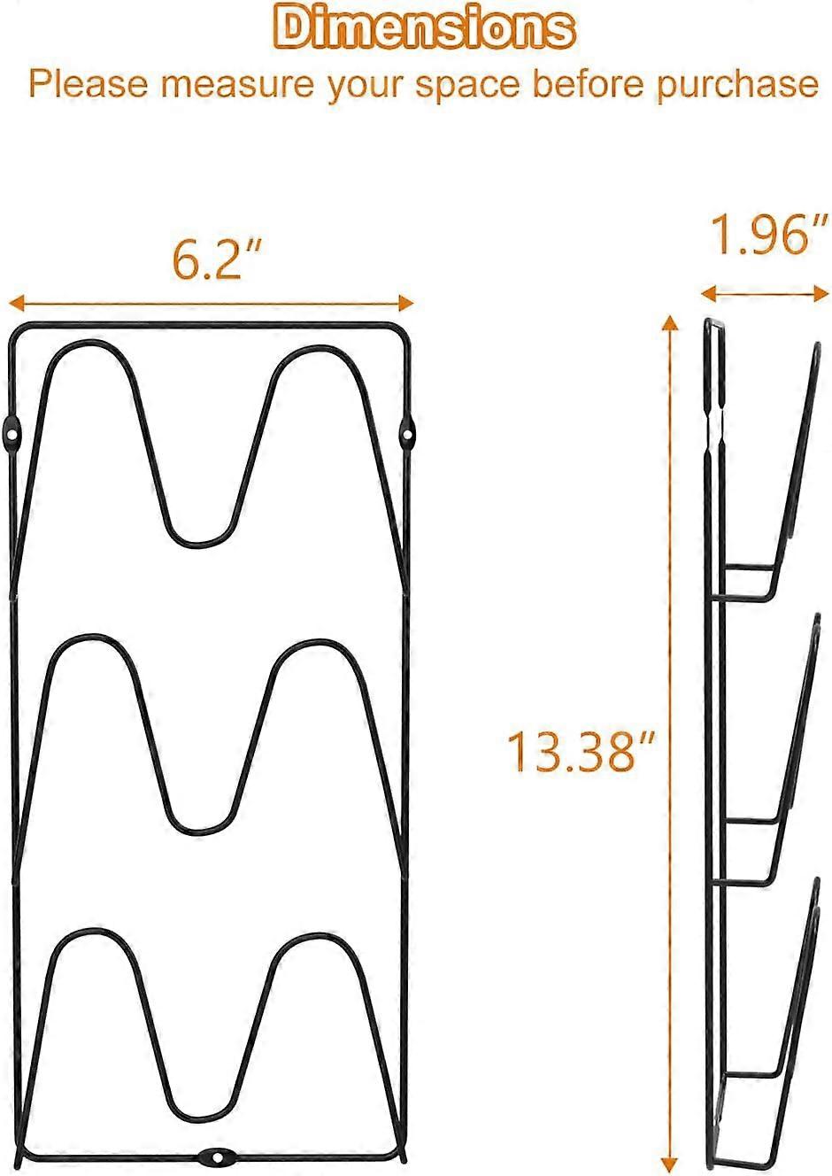 2 Pack Pot Lid Organizer Rack - 3 Tier Pot Lids Holder No Drilling ...