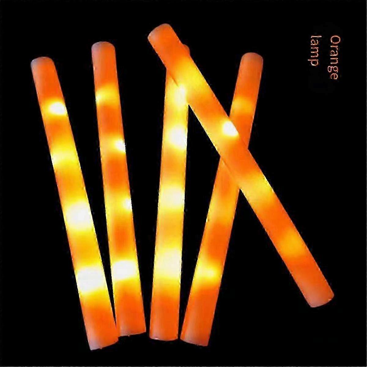 Orange LED Foam Sticks - Glitter Light Sticks Supplies for Kids Light ...