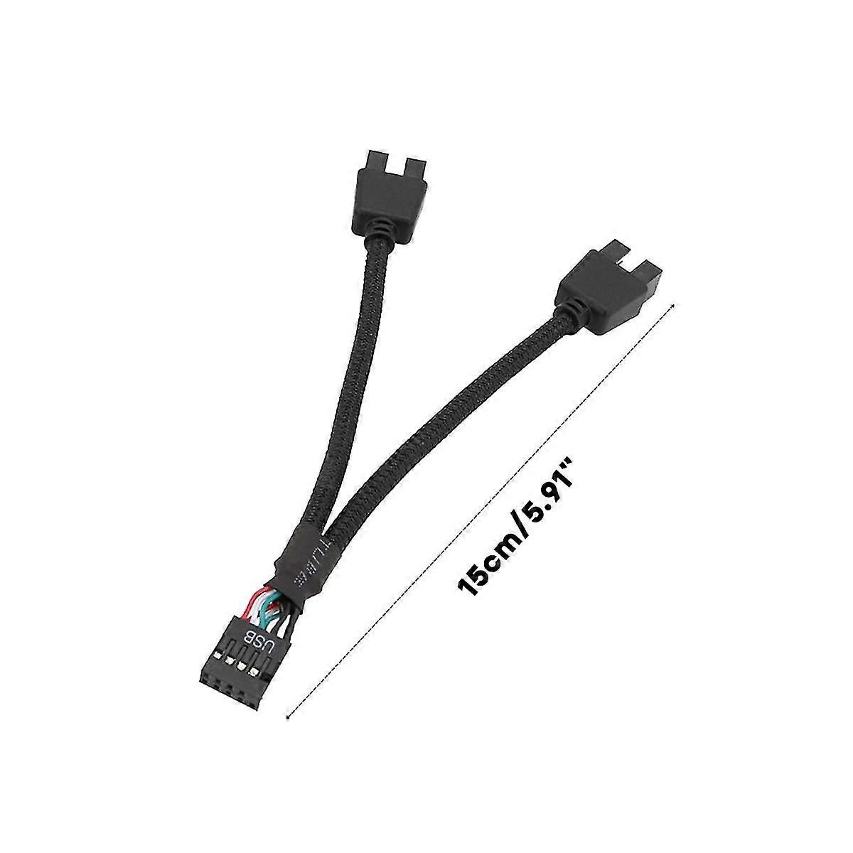 2 Adet Bilgisayar Anakart USB Uzatma Kablosu 9 Pin 1 Dişi 2 Erkek Y ...