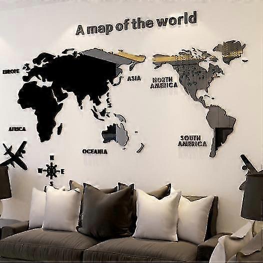 3d World Map Stickers Wall Decoration Art Sticker Decor | Fruugo UK