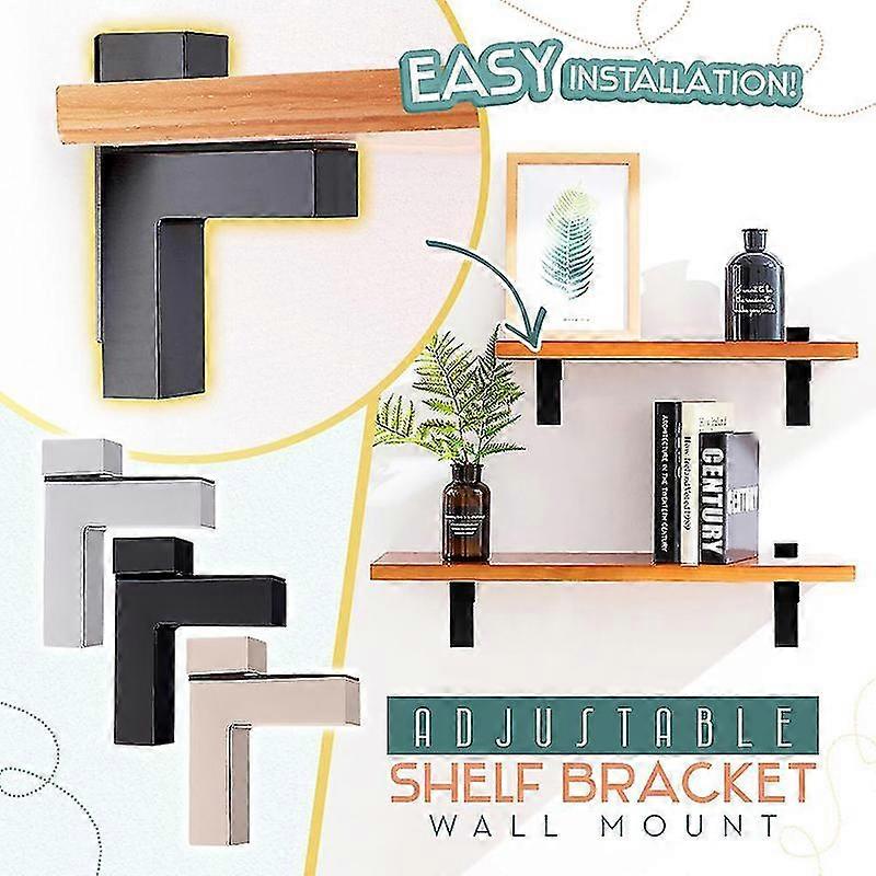 Glass Shelf Brackets Wall Mount Metal Adjustable L Shape Partition ...