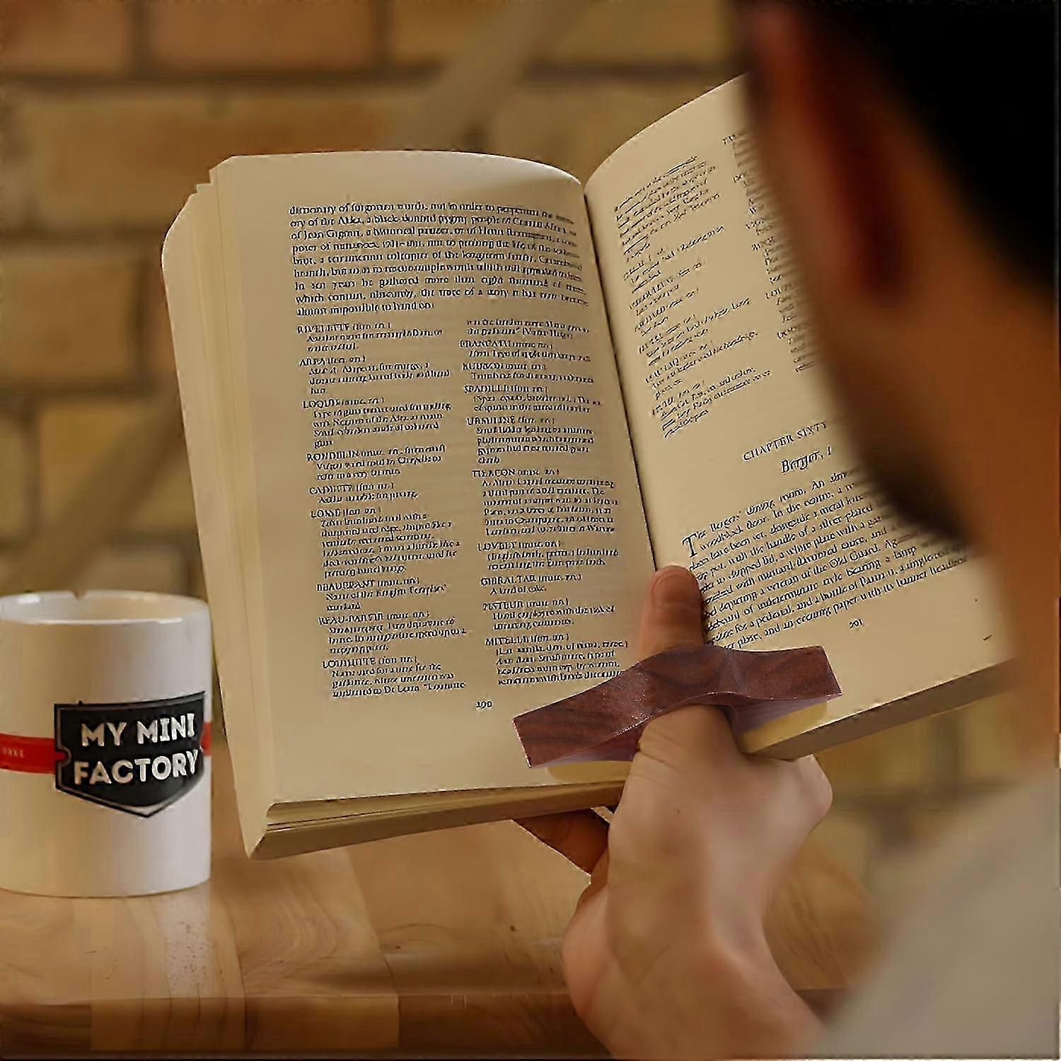 Book Page Holder, Handmade Natural Walnut Thumb Bookmark, Wooden Thumb ...