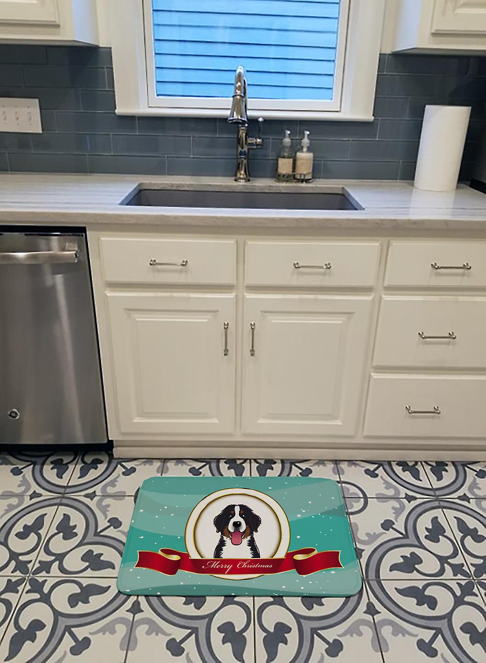 Bernese Mountain Dog Merry Christmas Machine Washable Memory Foam Mat ...