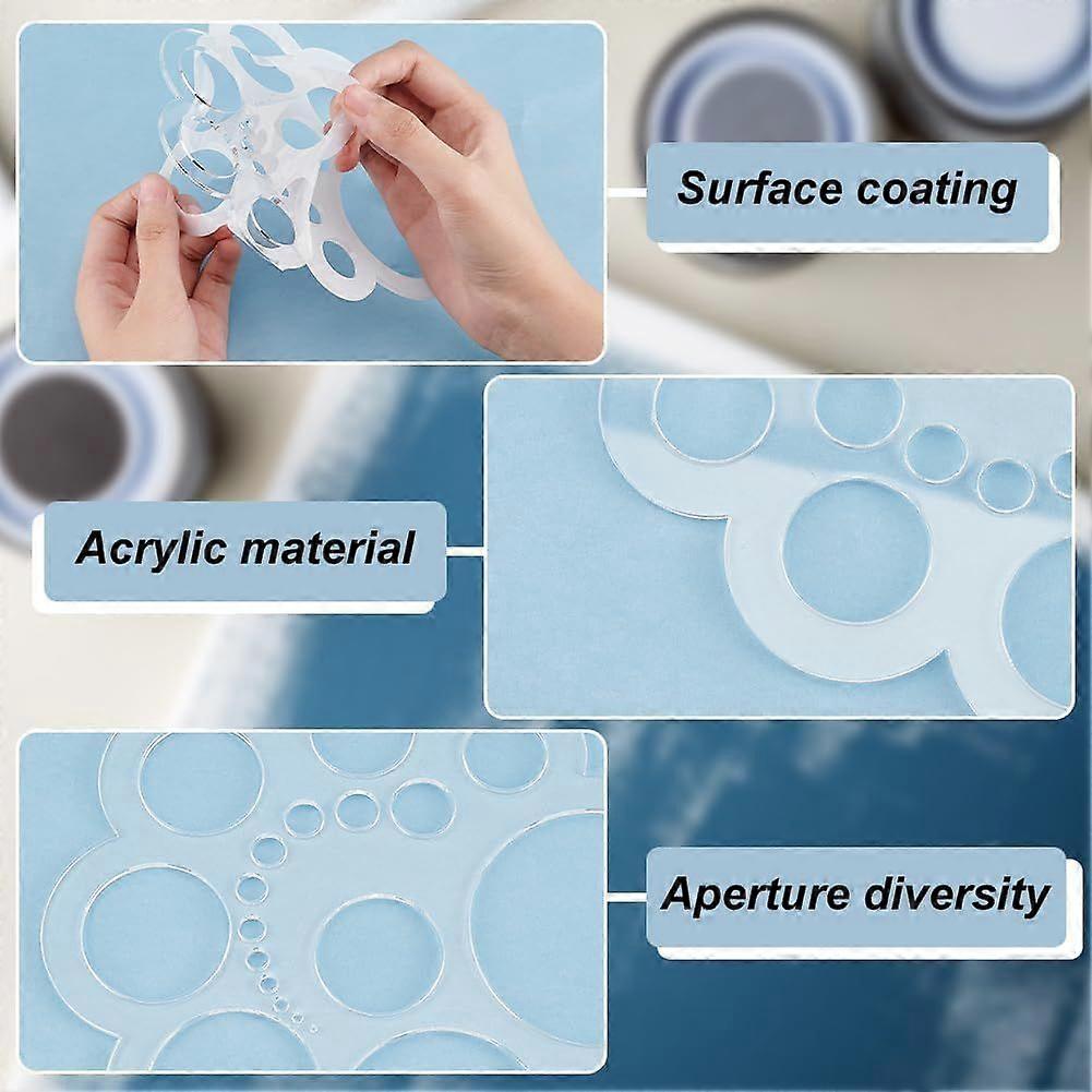 2Pcs Circle Template Acrylic Corner Cutting Ruler Drawing Circle ...