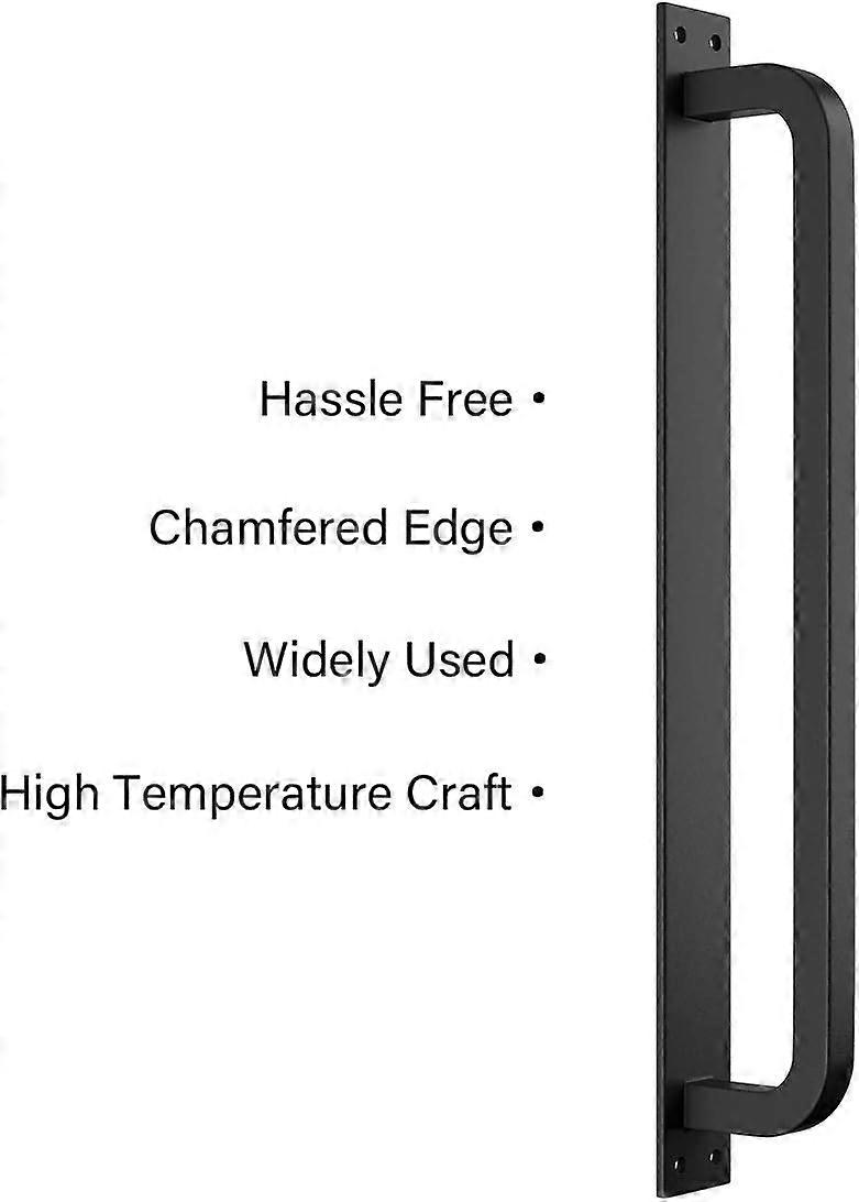 12 Inch Rustic Black Handmade Barn Door Pull Handle, Flush Long Base ...