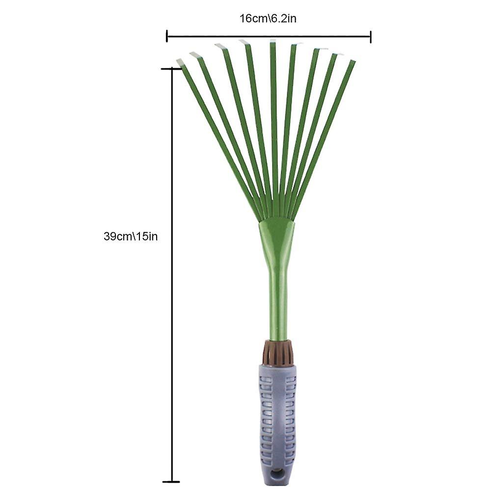 Nine-tooth Metal Garden Rake, Grass Rake, Leaves And Flowers, Iron Rake ...