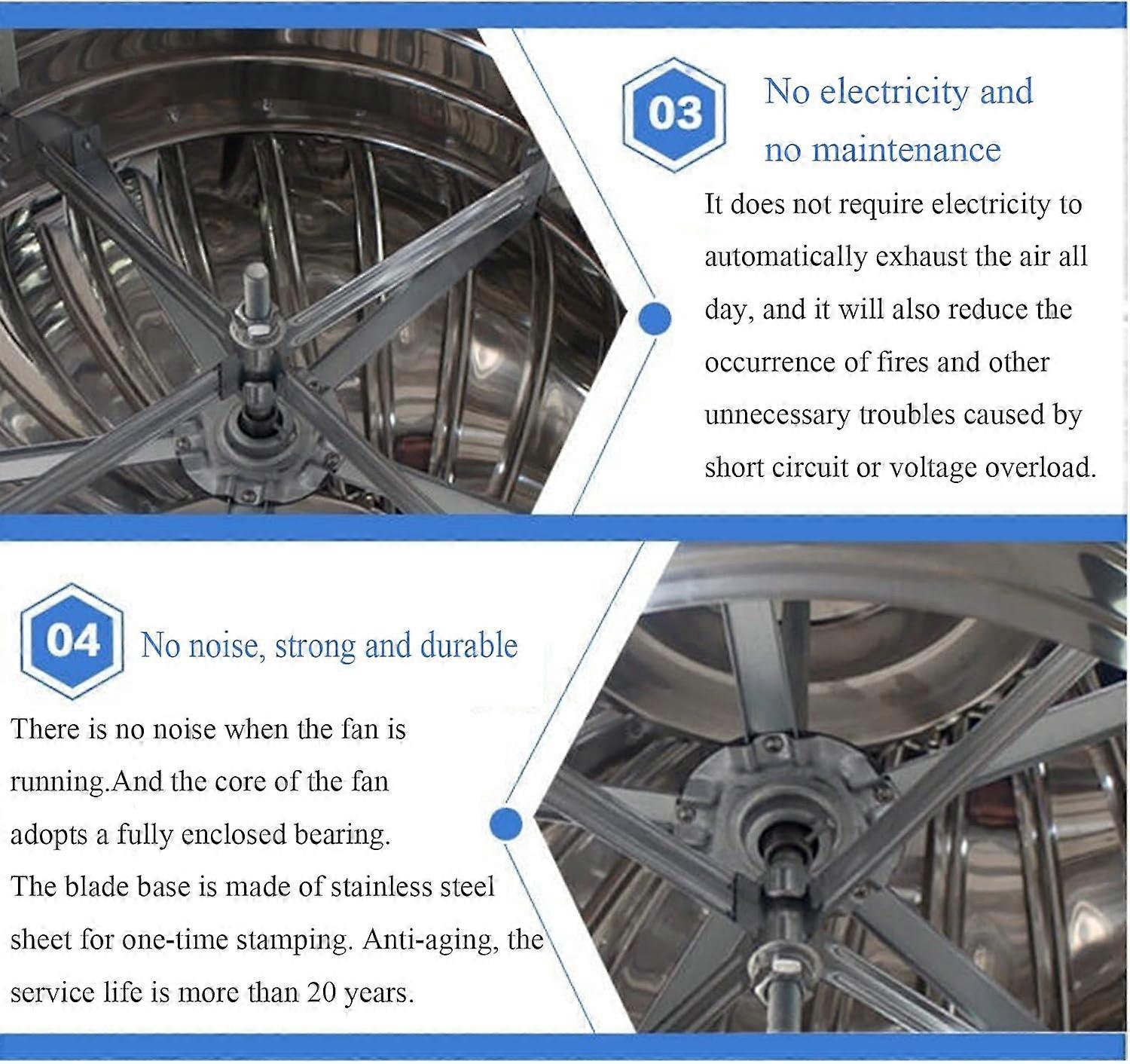 Stainless Steel Chimney Spinner Cowl Fan for Energy Saving 110 mm ...