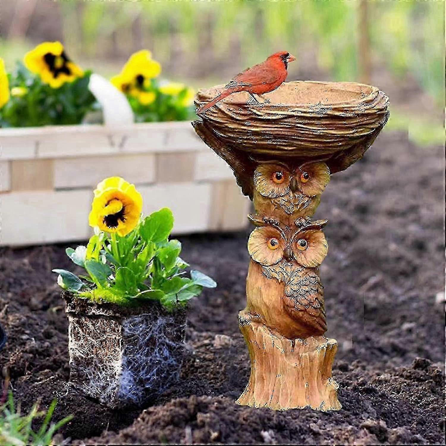 2025 Outdoor Bird Pot With Bird Decoration Light Garden Bird Pot Statue ...