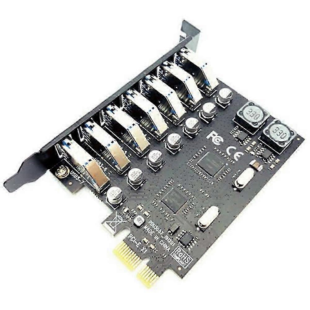 PCI Express to 7 Port USB 3.0 Expansion Adapter Card for PCIe X1 Slot ...