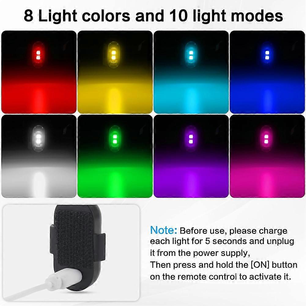 12pcs Wireless 8-Color LED Strobe Light Kit, Remote-Controlled RGB ...