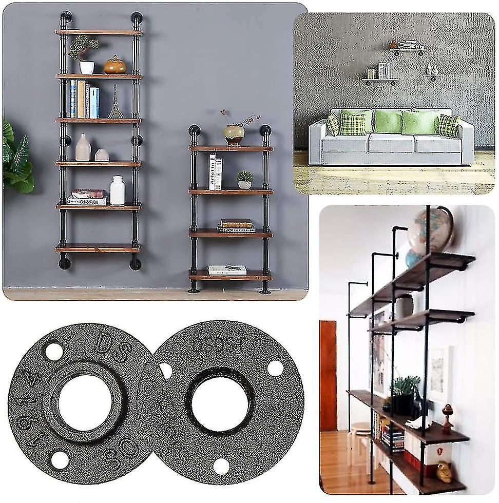 10pcs 1/2-inch Floor Flange Pipe,industrial Iron Black Pipe Flanges Diy ...