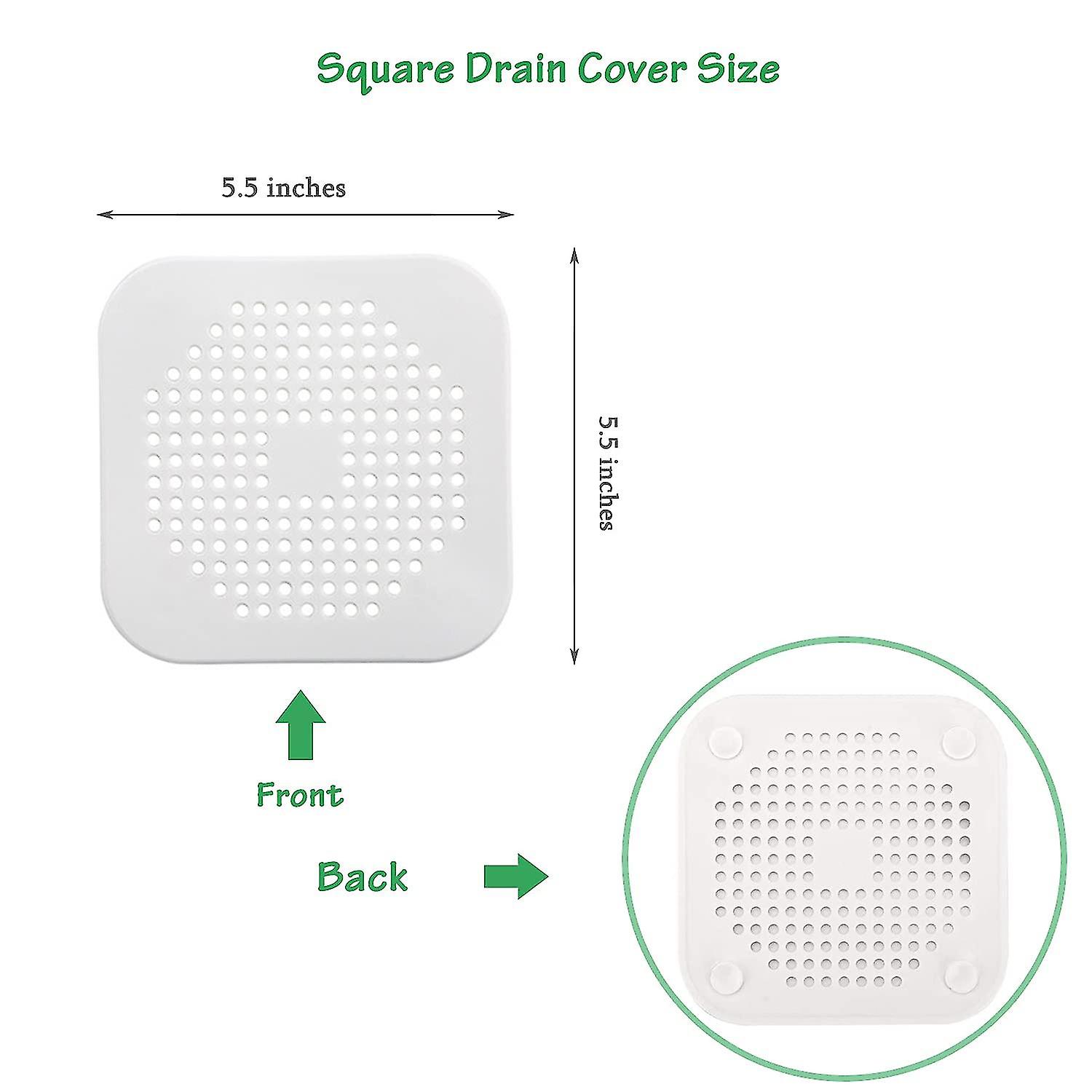 Square Drain Cover For Shower Floor Silicone Hair Trap With Suction Cup ...