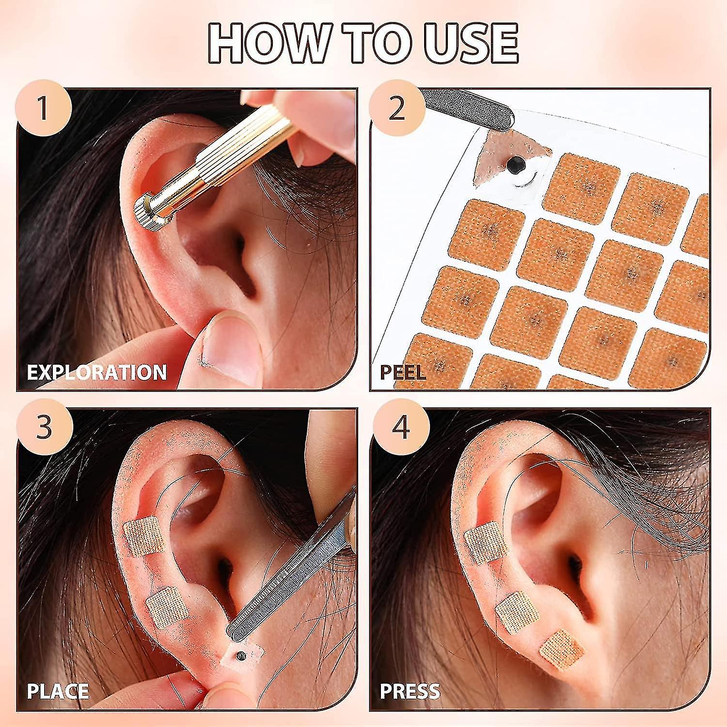 600 Counts Acupuncture Vaccaria Ear Seeds Disposable Ear Press Seeds ...