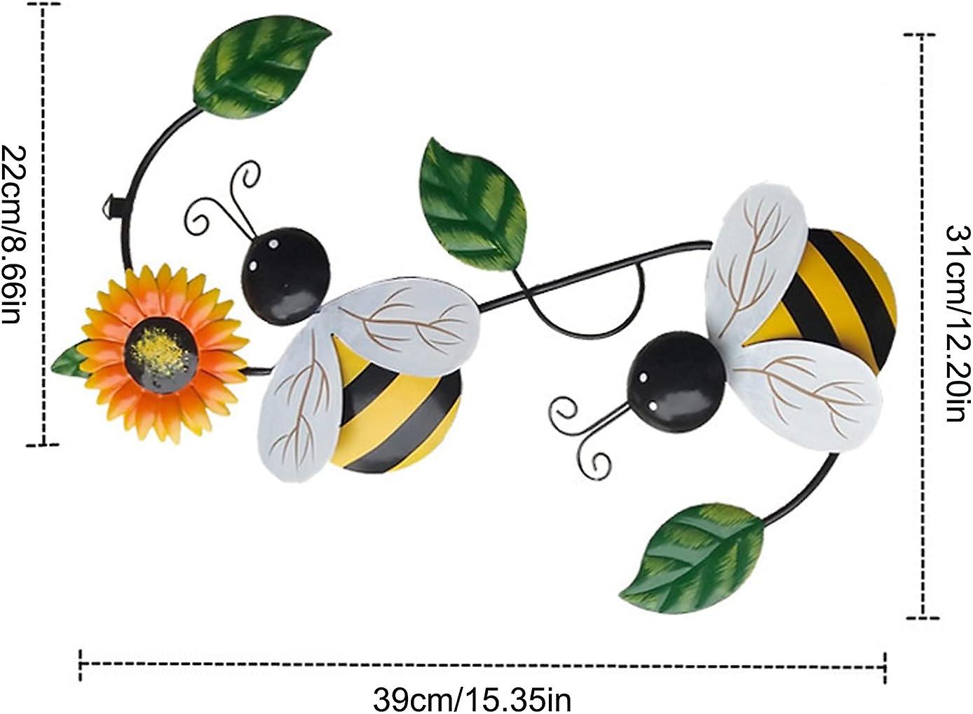 Metal Sunflower With Ladybug Wall Decor, Indoor Outdoor Decorative Wall ...