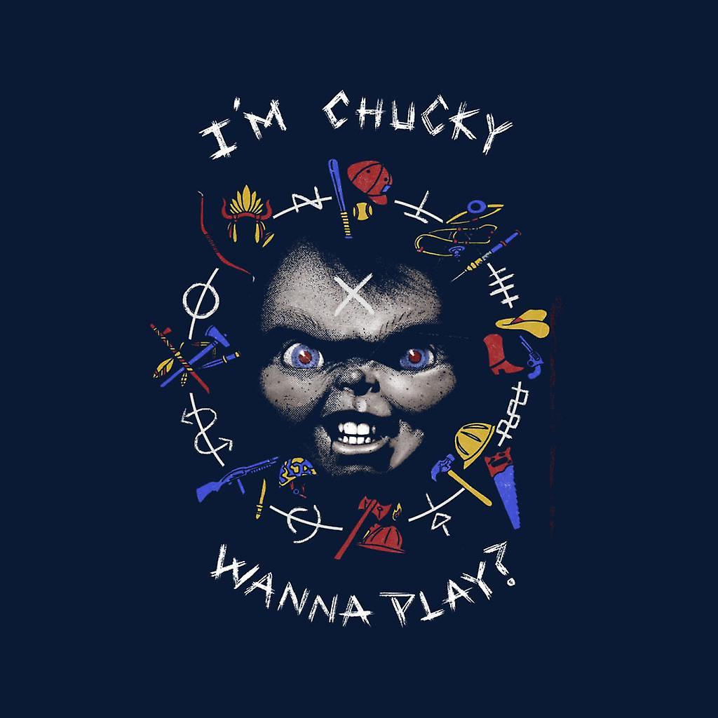 Chucky Im Chucky Wanna Play Quote Men's Varsity Jacket | Fruugo US